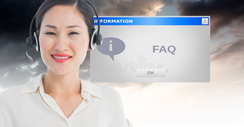 Customer Support Executive with Dialog Box Stock Image - Image of ...