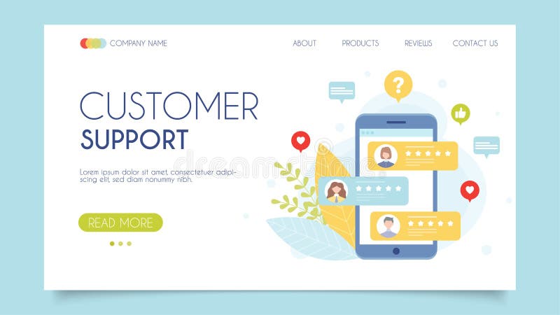 Customer Support Feedback. Landing Page Concept Stock Vector ...