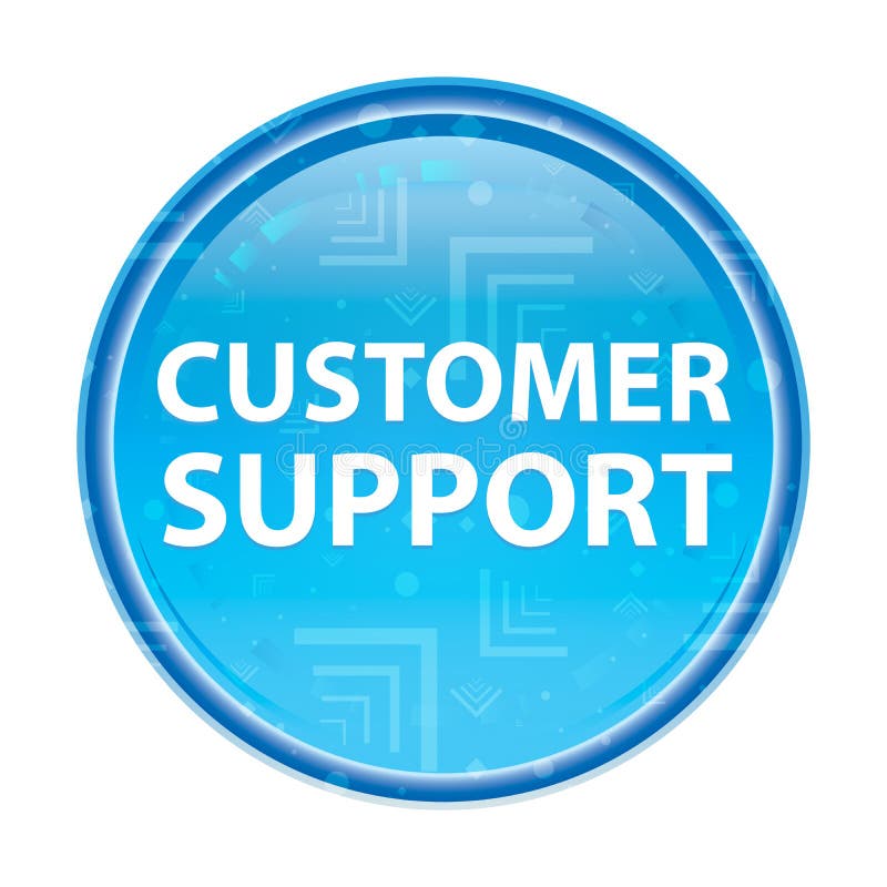 Customer Support Floral Blue Round Button Stock Illustration ...