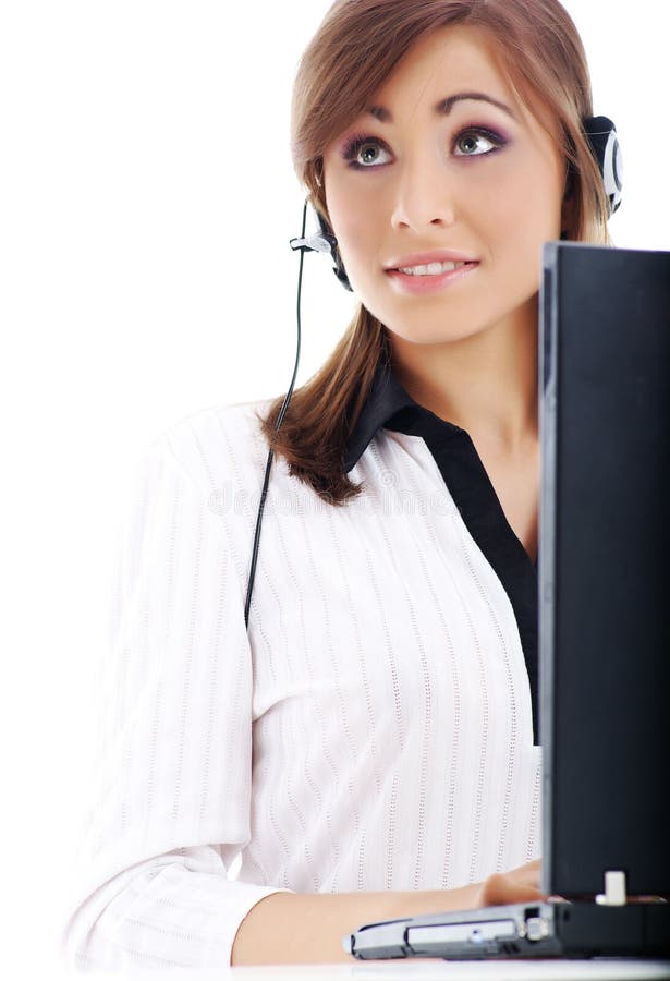 Customer support girl stock image. Image of center, internet - 7298625
