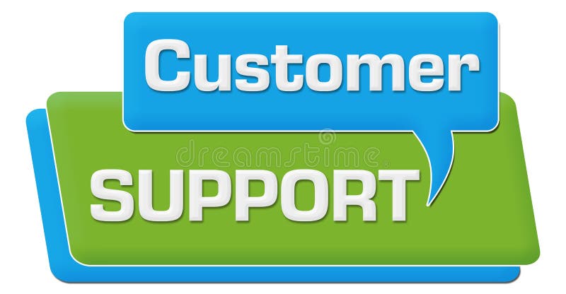 Customer Support Green Blue Comment Symbol Block Stock Illustration ...