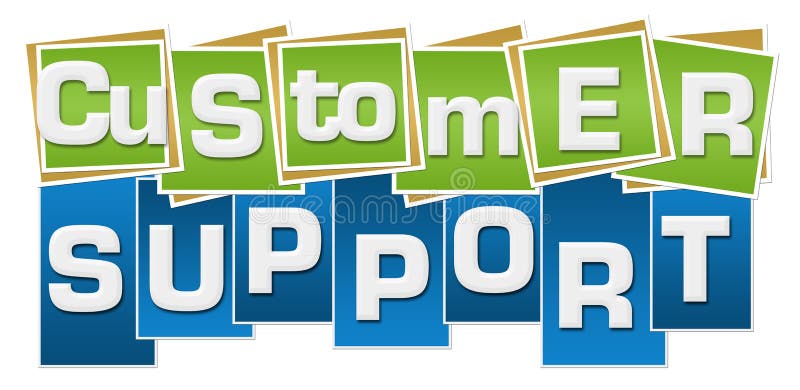 Customer Support Green Blue Comment Symbol Block Stock Illustration ...