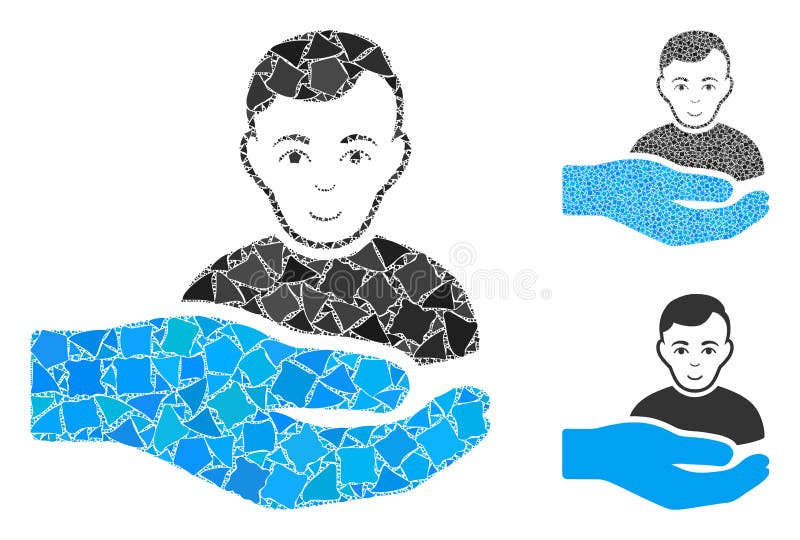 Customer Support Hand Mosaic Icon of Tuberous Items Stock Vector ...