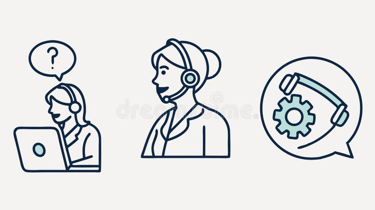 Customer Support and it, Help Desk and Technical Service, Vector Design ...