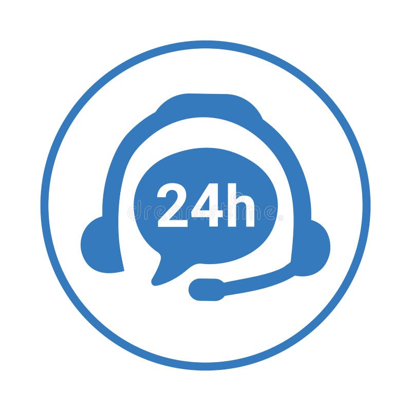 Customer Support, Customer, Help,24 Hours Icon. Blue Vector Sketch ...