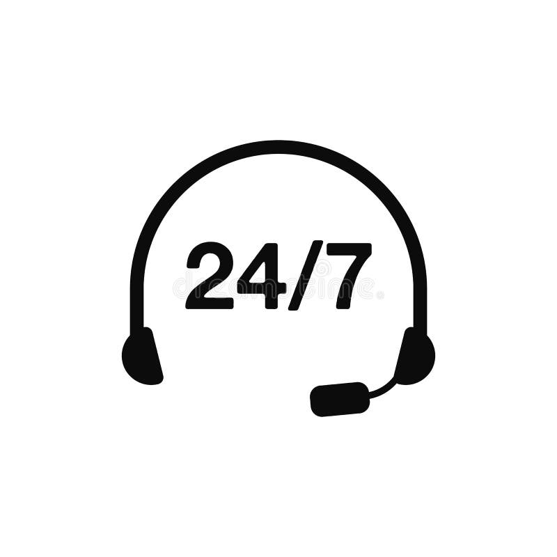 24/7 Customer Support, Help Icon. Stock Vector - Illustration of ...