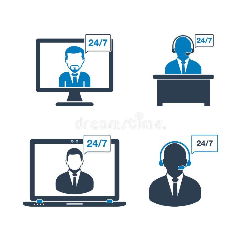 24/7 Customer Support, Help Icon. Stock Vector - Illustration of ...