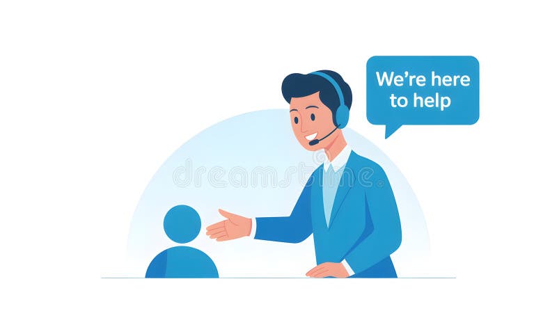 Customer Support Hero stock illustration. Illustration of face - 388366402