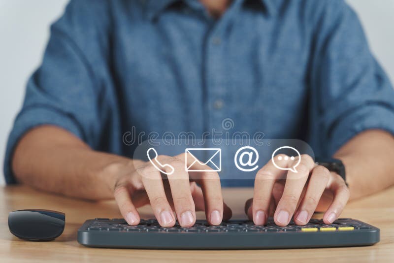 Customer Support Hotline Contact Us People Connection. Businessman ...