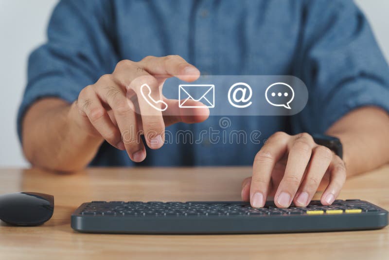 Customer Support Hotline Contact Us People Connection. Businessman ...