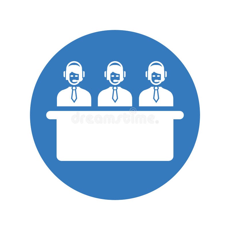 Customer Support Icon, Call Center, Help Desk, Hotline / Blue Color ...