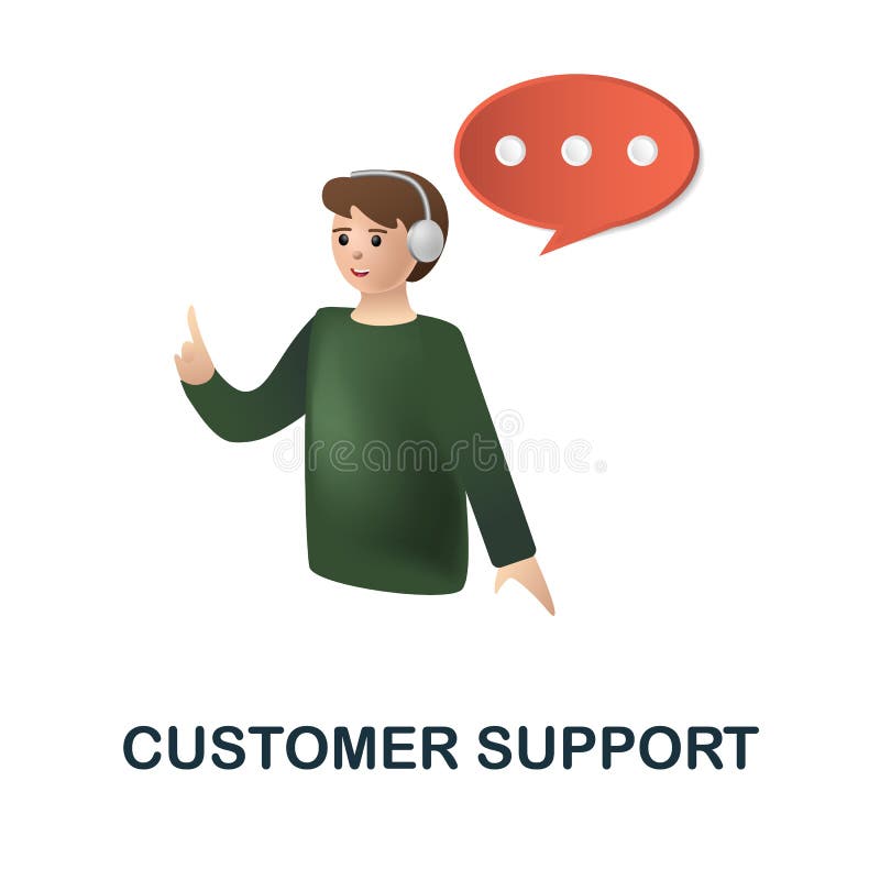 Customer Support Icon. 3d Illustration from E-commerce Collection Stock ...