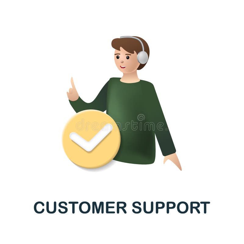 Customer Support Icon. 3d Illustration from Customer Relationship ...