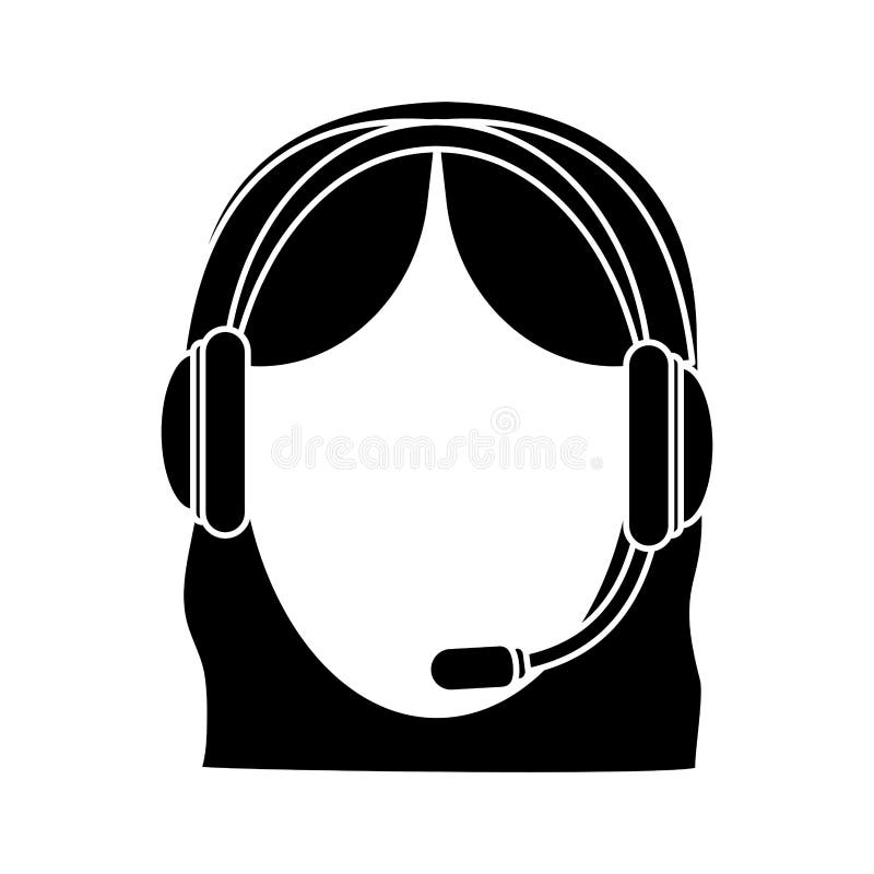 Customer Support Icon Image Stock Illustration - Illustration of female ...