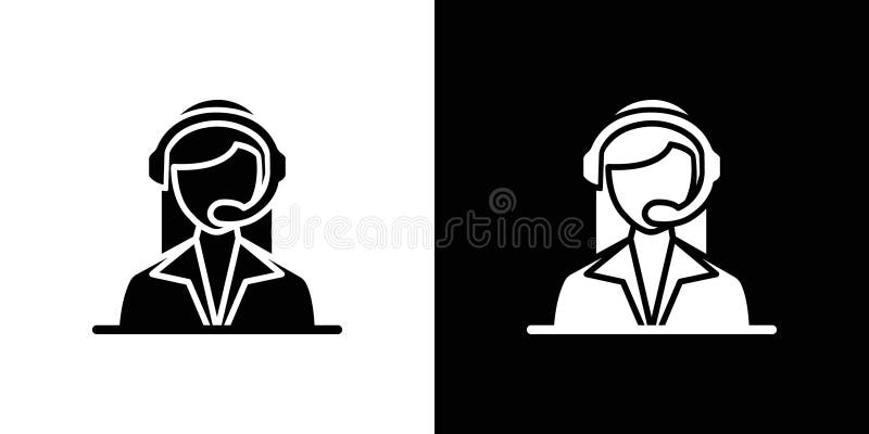 Customer Support Icon Isolated Flat Vector in Outline Stock ...
