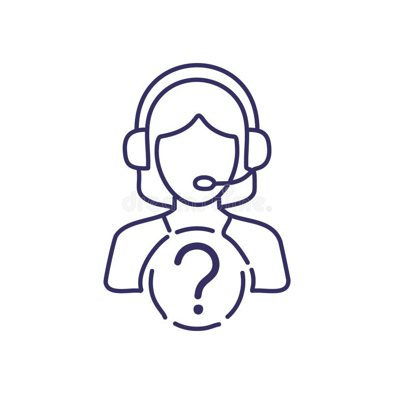 Customer Support Icon. Line Art Icon of a Customer Service ...