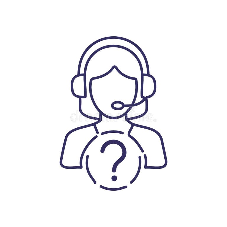 Customer Support Icon. Line Art Icon of a Customer Service ...