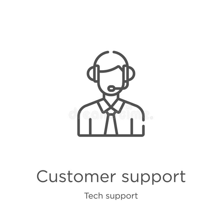 Customer Support Icon Vector from Tech Support Collection. Thin Line ...
