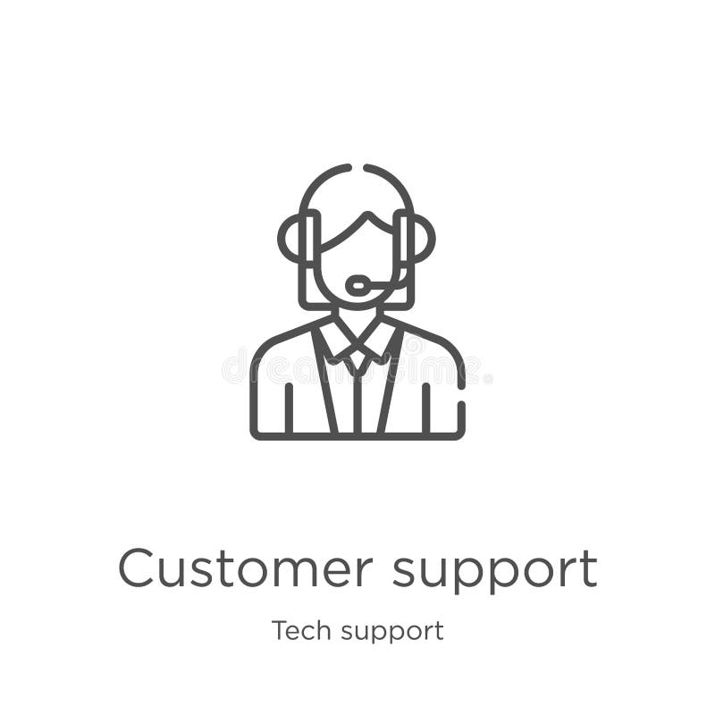 Customer Support Icon Vector from Tech Support Collection. Thin Line ...