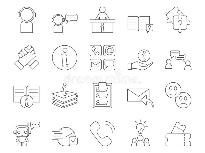 Customer Support Icons Set. Customer Service, Call Center, Contact Us ...