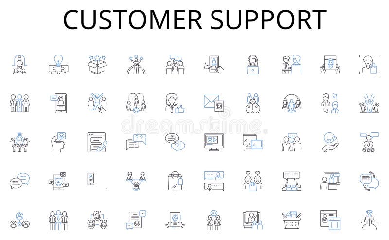 Customer Support Line Icons Collection. Behaviorism, Consciousness ...