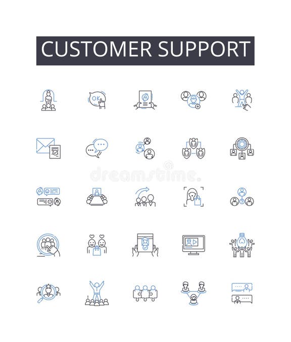 Customer Support Line Icons Collection. Comfortable, Practical ...