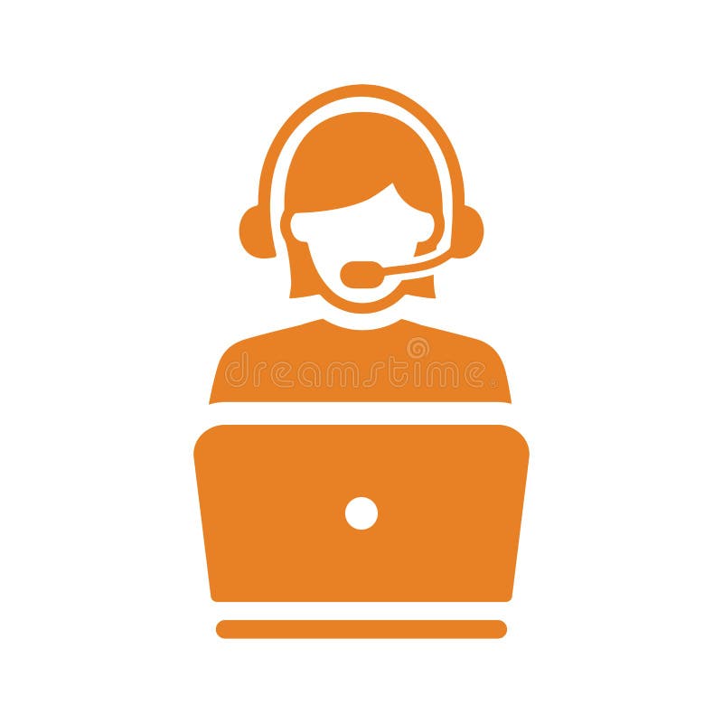 Customer, Support, Network Icon. Orange Vector Sketch Stock Vector ...