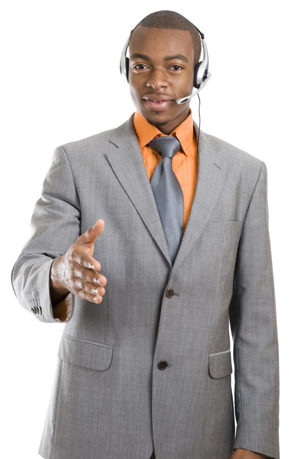 Customer Support Operator Handshake Stock Photo - Image of professional ...