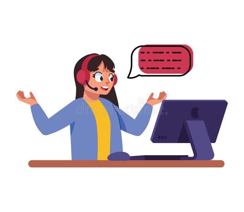 Customer support operator stock vector. Illustration of isolated ...