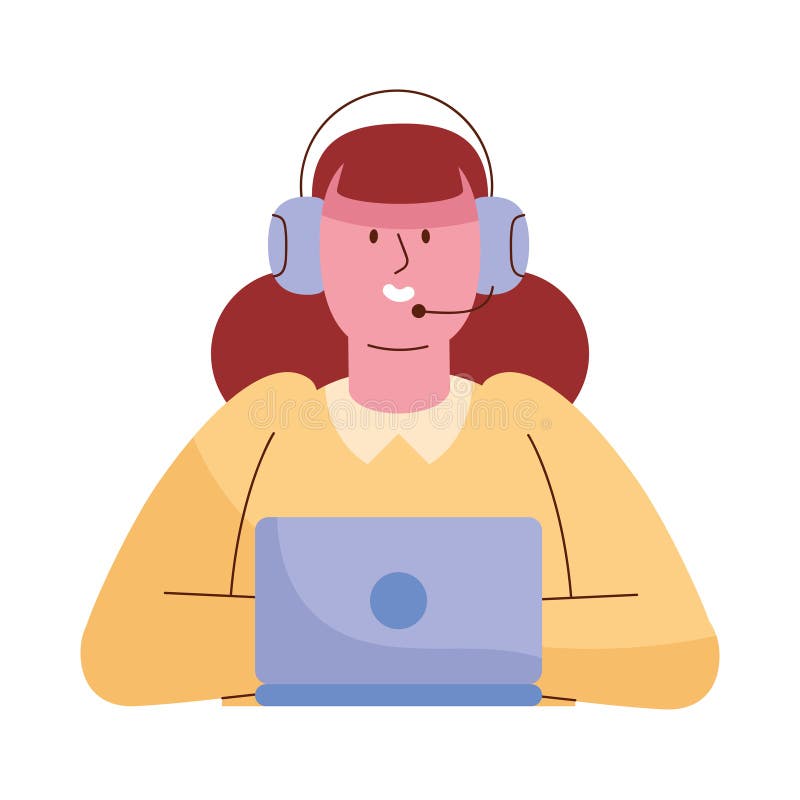 Customer support operator stock illustration. Illustration of technology - 315122477