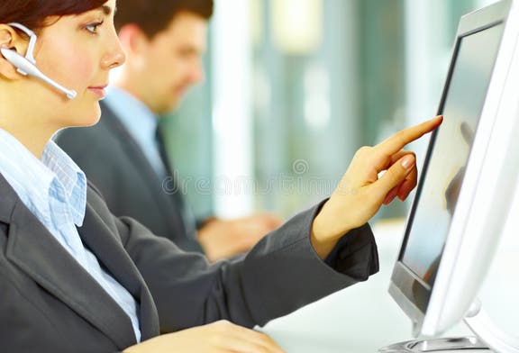 Customer Support Operator in Office Stock Image - Image of business ...