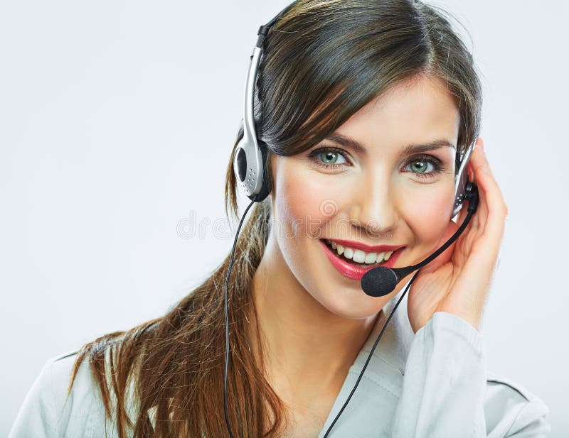 Customer Support Operator. Woman Face Stock Photo - Image of ...