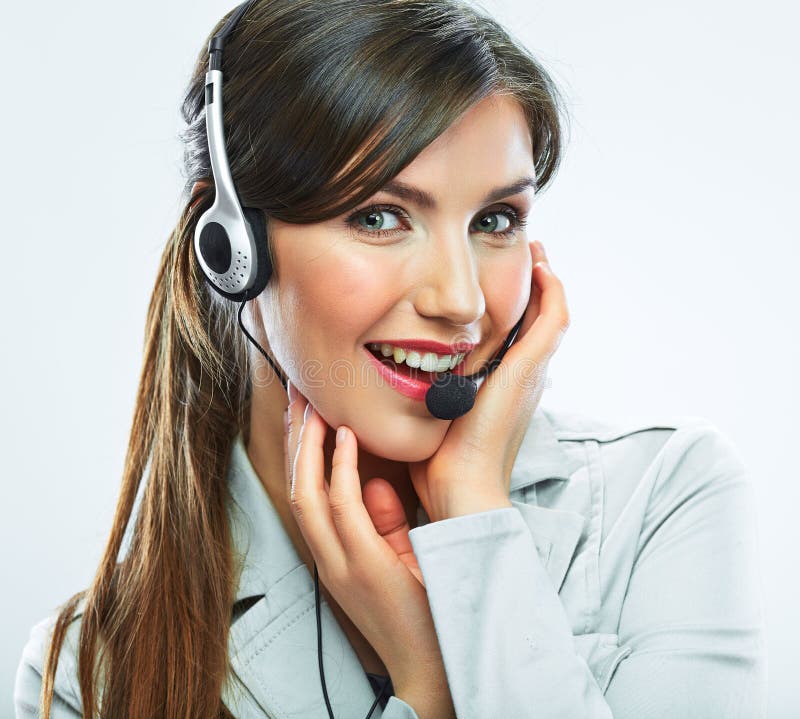 Customer Support Operator. Woman Face Stock Image - Image of center ...