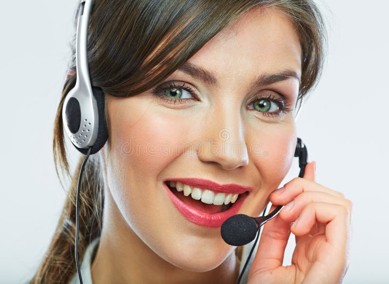 Customer Support Operator. Woman Face Stock Photo - Image of call ...