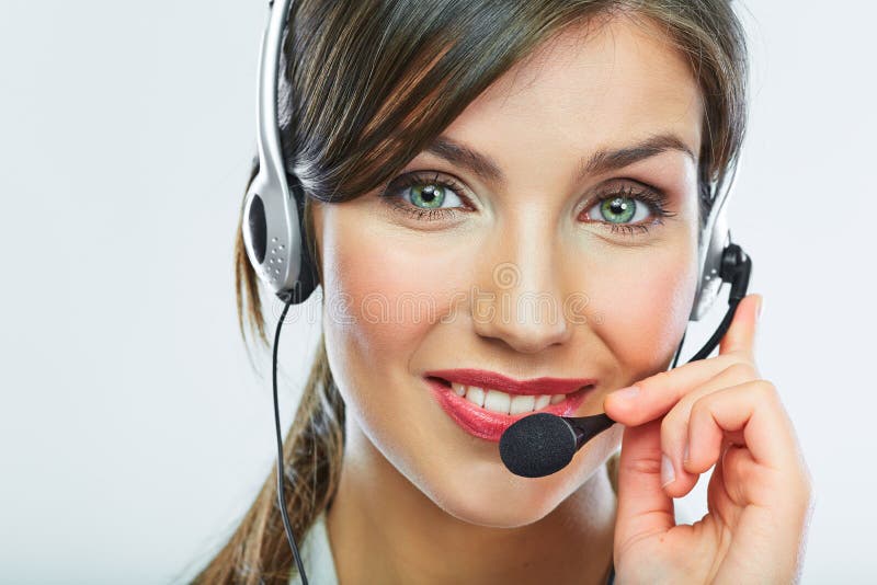 Customer Support Operator. Woman Face Stock Image - Image of phone ...