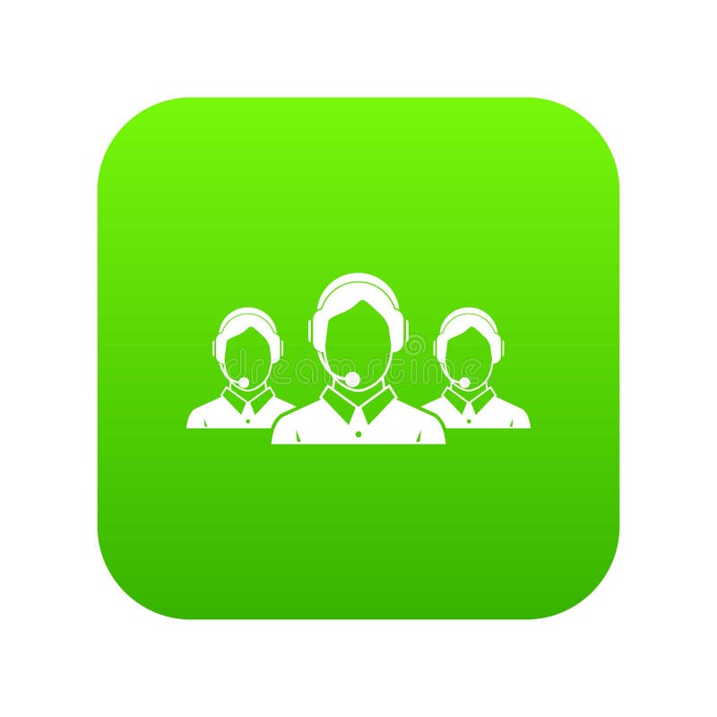 Customer Support Operators Icon Digital Green Stock Vector ...