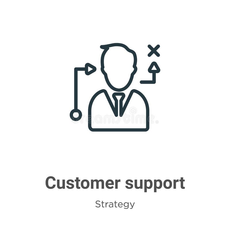 Customer Support Outline Vector Icon. Thin Line Black Customer Support ...