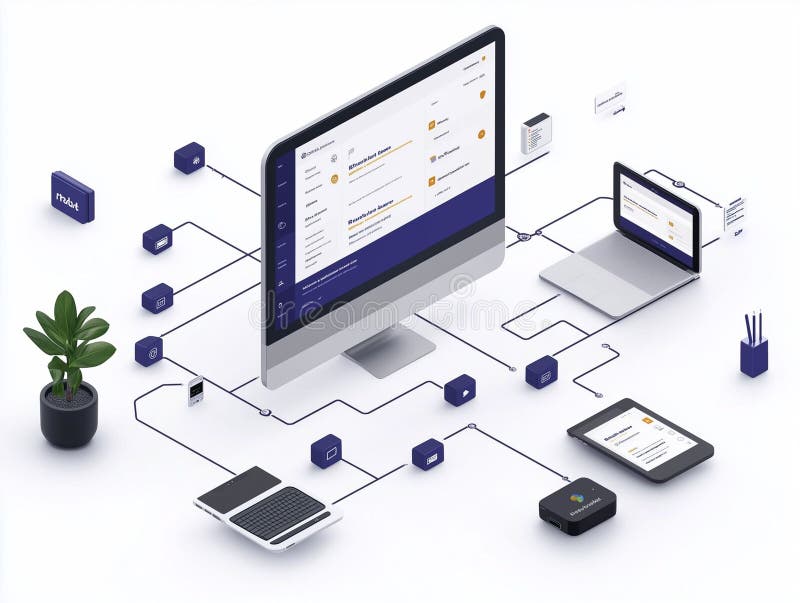 Customer Support Pathway Workflow Stock Illustration - Illustration of ...