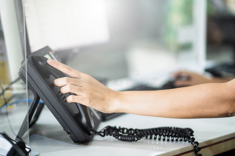 Call Center Worker Hand Typing on Keyboard at Desktop Counseling and Support Center Stock Image ...