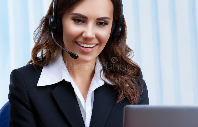 Customer Support Phone Operator, Sales Agent in Headset Working with ...