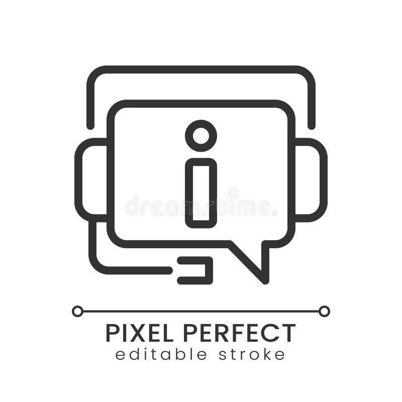Customer Support Pixel Perfect Linear Icon Stock Vector - Illustration ...