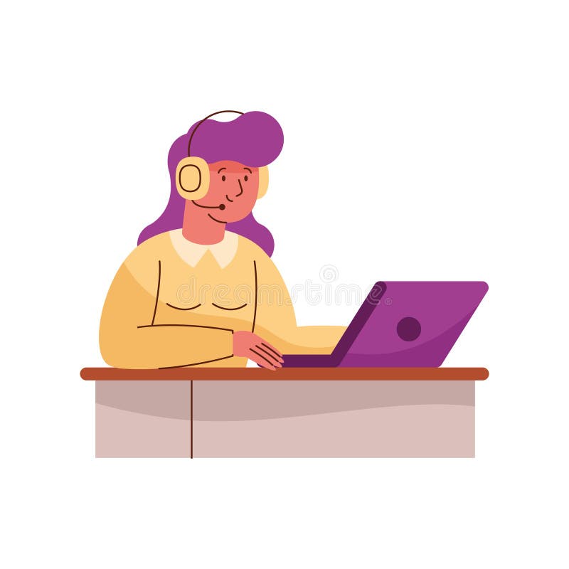 Customer Support Professional Stock Illustration - Illustration of ...