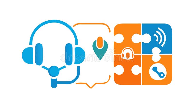Customer Support Puzzle Icon for Remote Assistance, Vector Design ...
