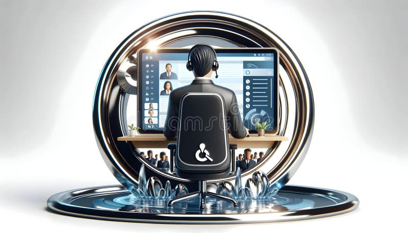 Customer Support Representative Assisting Clients in a Glossy Virtual ...