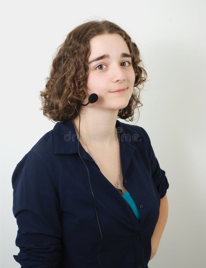 Customer Support Representative Microphone Stock Image - Image of ...