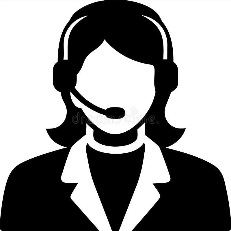 Customer Support Agent with Headset and Open Book Vector Illustration Stock Photo - Illustration ...