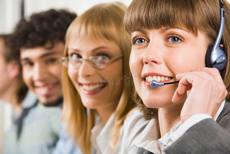 Friendly Customer Support Team Stock Image - Image of center ...