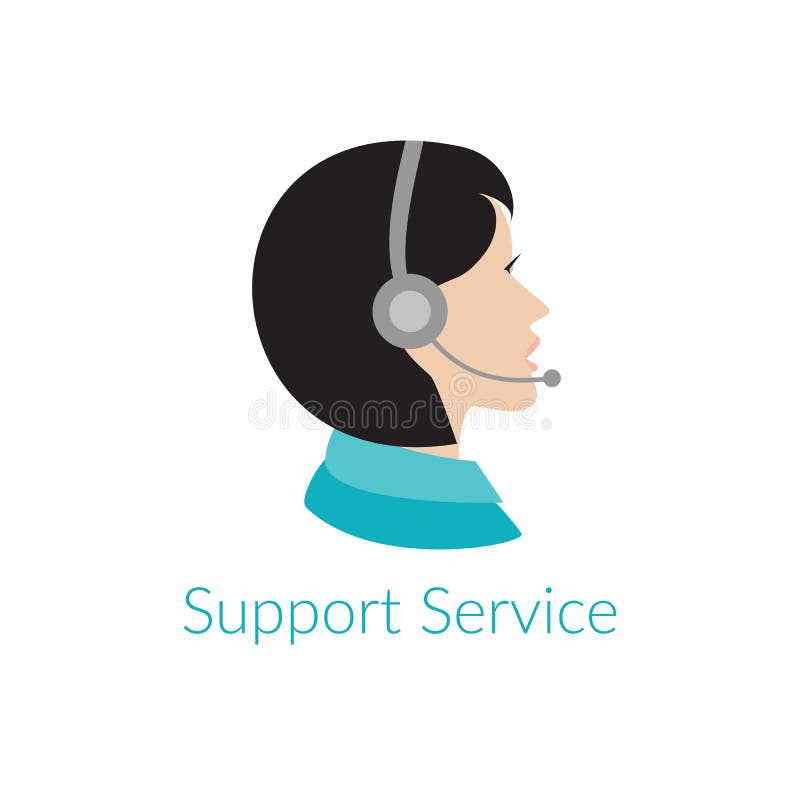 Customer Support Service Agent with Headset Stock Vector - Illustration ...