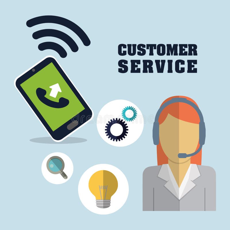 Customer Support Service Icons Stock Vector - Illustration of gear ...