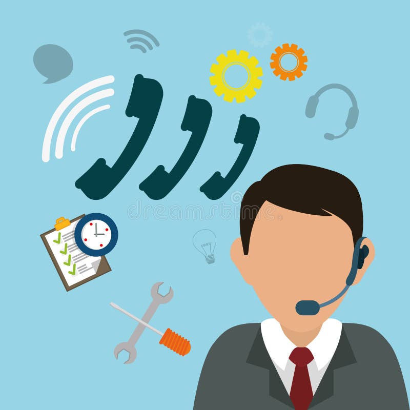 Customer Support Service Icons Stock Vector - Illustration of centre ...